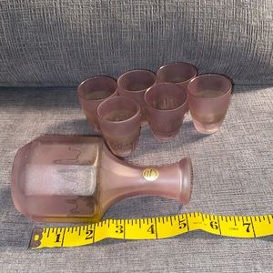 Vintage | Dining | Vtg Israeli Handpainted Studio Art Glass Satin Small ...